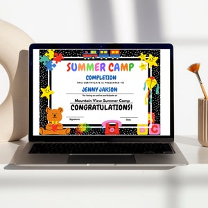 Summer Camp Fun Certificate, Summer Camp Participant Award, Fillable ...