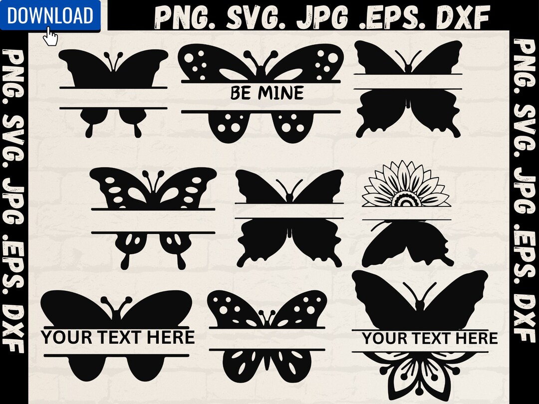 Butterfly SVG, Butterfly Name Frame SVG, Split Frame, Butterfly ...