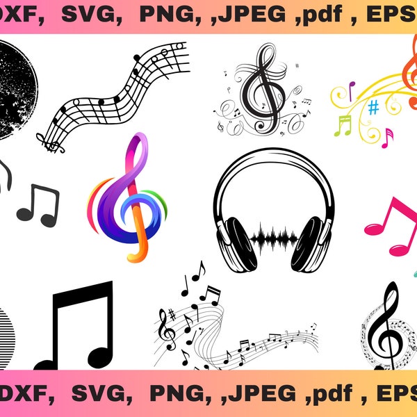 Musical Notes Svg - Etsy