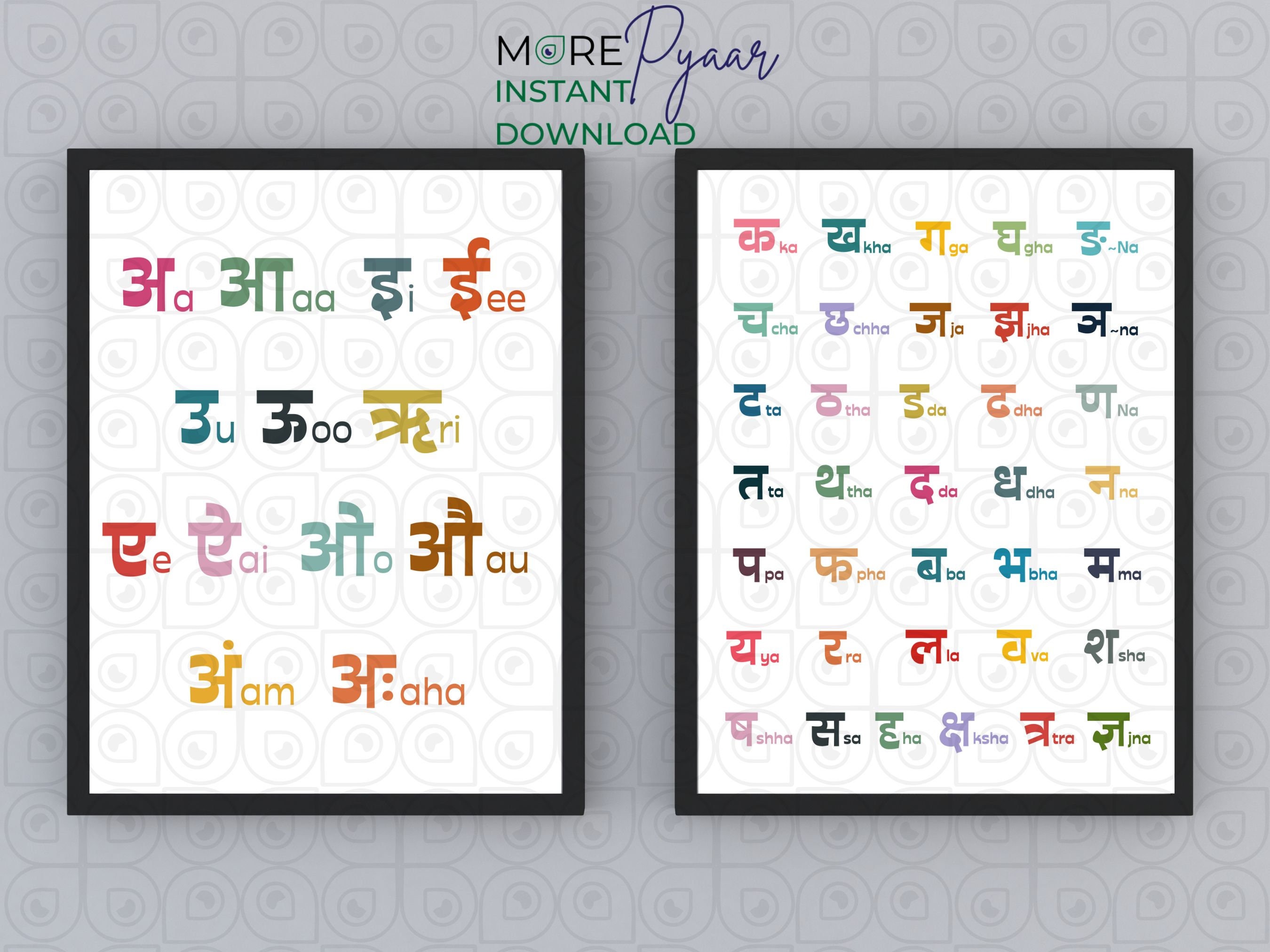 Hindi Vowels And Consonants Chart