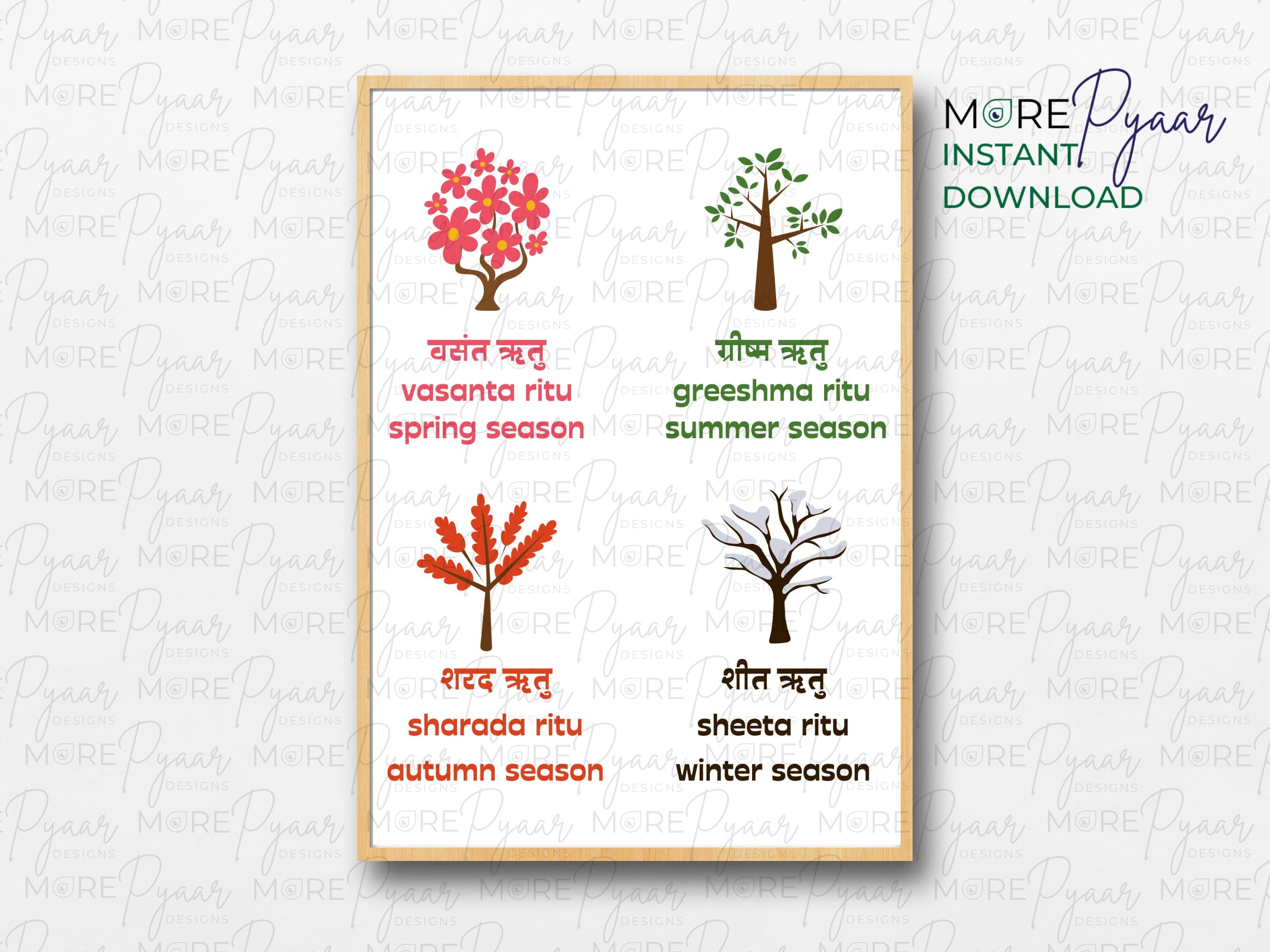 Seasons in HINDI and English | Baby Nursery & Kids Room Decor ...