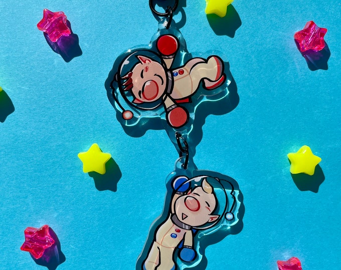 Pikmin Connected Keychain Captain Olimar, Louie 4in Acrylic Charm - Etsy