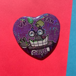 Toontown Cog Boss Fan Club Holo Heart Pins 2.25 In - Etsy