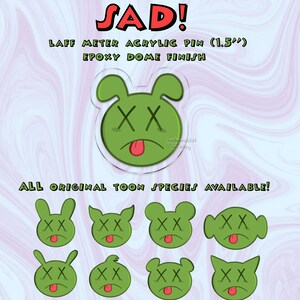 Toontown - Sad Laff Meter Acrylic Pins (1.5 Inches) - Etsy