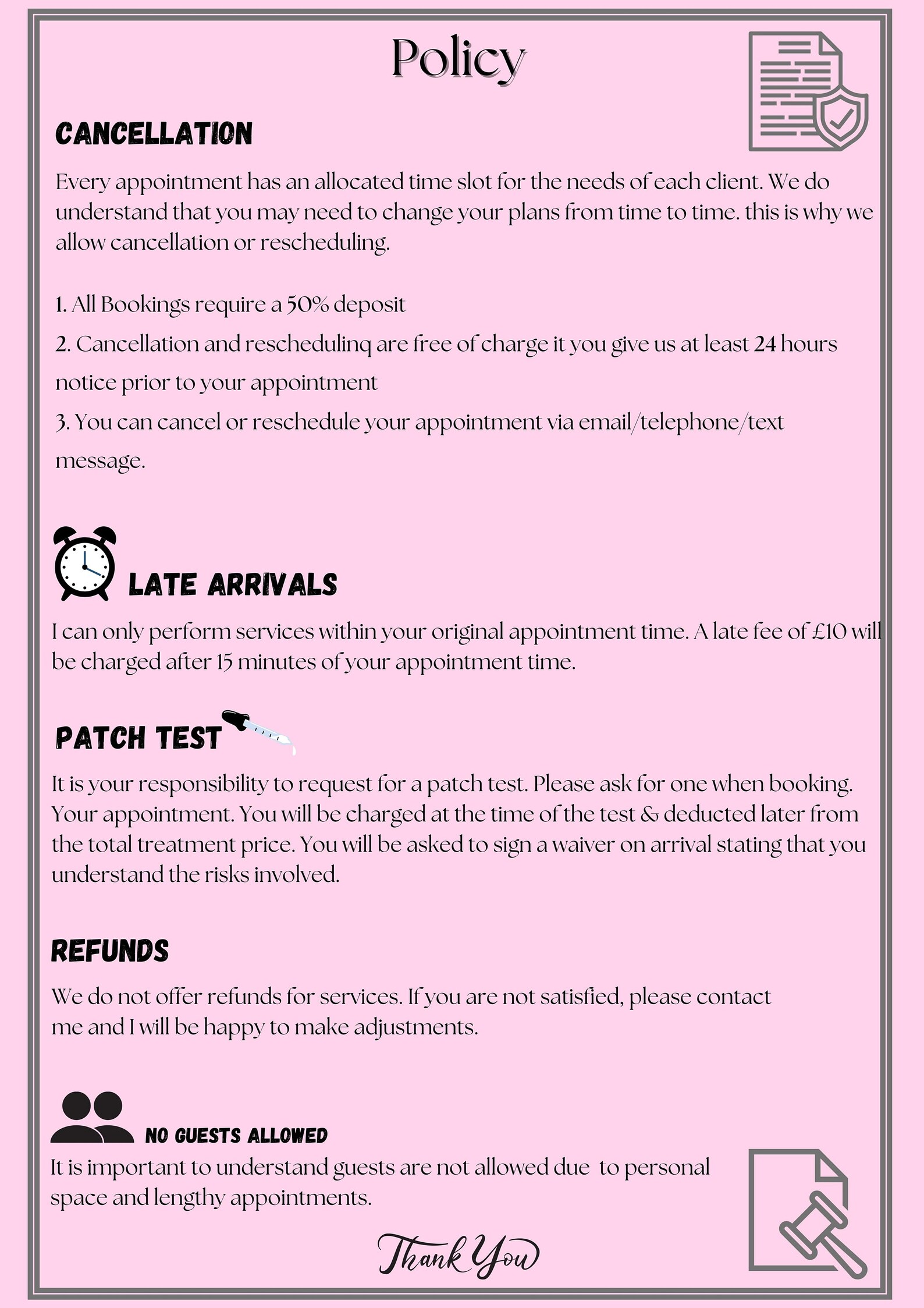 Eyelash Extension Consent Form Template, Lash Policy (downloadable ...