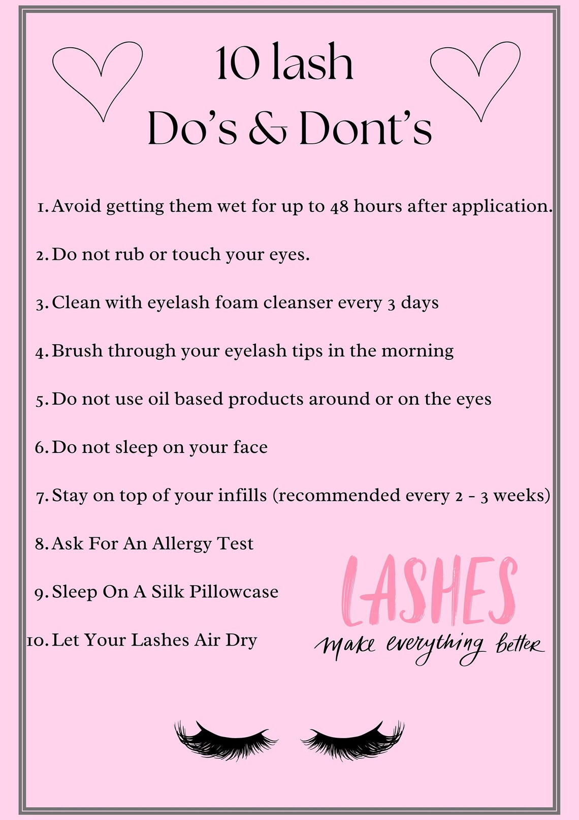 Eyelash Extension Consent Form Template, Lash Policy (downloadable ...