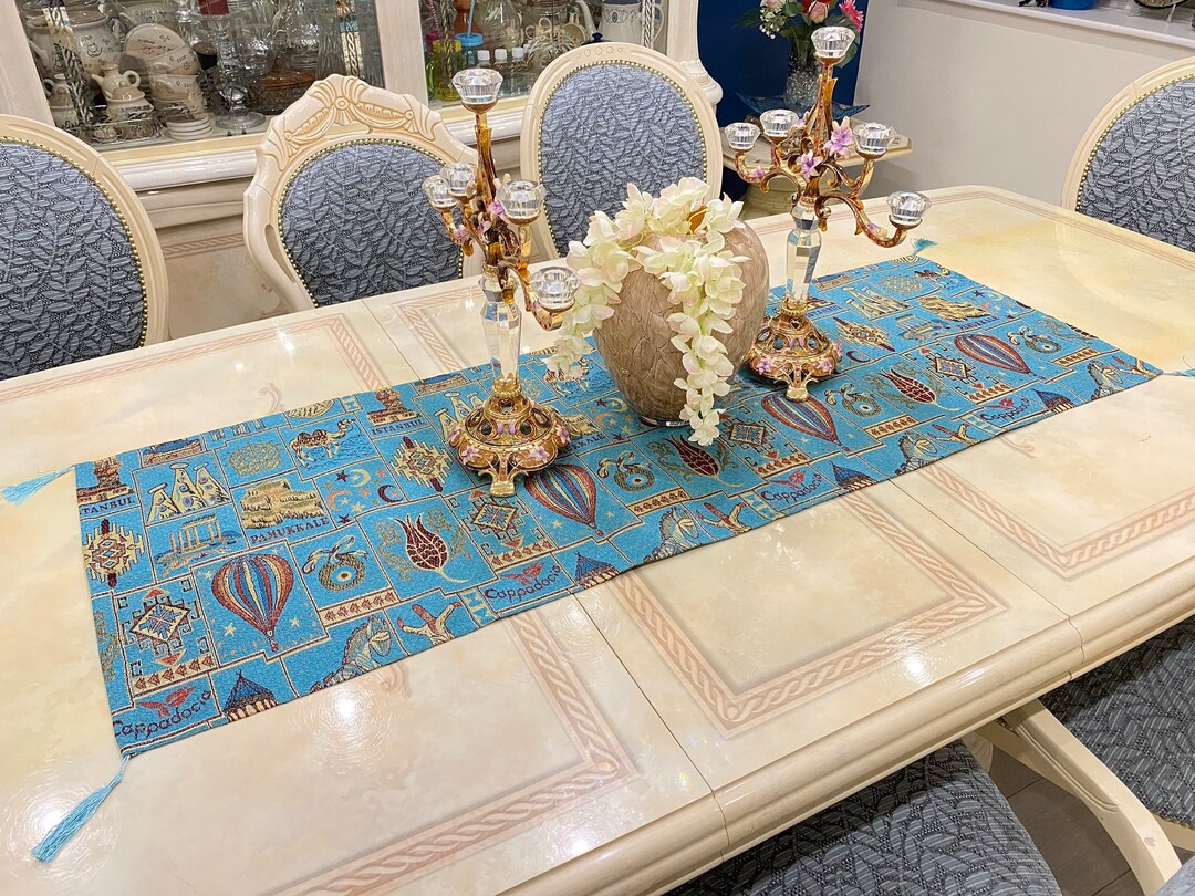 Turkish Table Runner, Turkish Kilim Table Runner, Ethnic Turkish ...