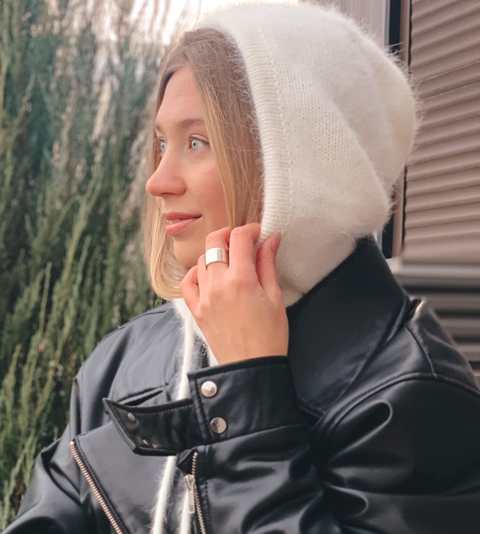 Hood White, Hat, Balaclava, Snood. Angora Yarn - Etsy