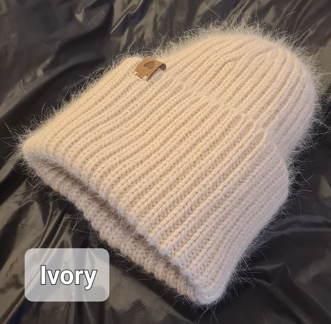 Knitted Hat. Women's Knitted Hat. Beautiful Winter Hat. Hat Angora ...