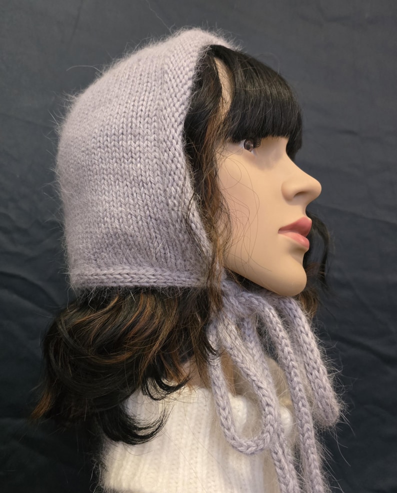 Bonnet Hat – Soft Knit Winter Hat for Women.angora Merino Bonnet Cozy ...