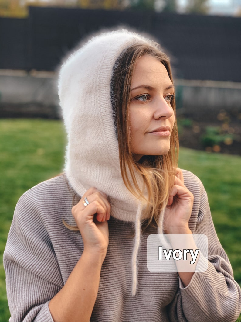 Knitted Hood, Hat, Balaclava, Snood. Merino Angora Yarn - Etsy