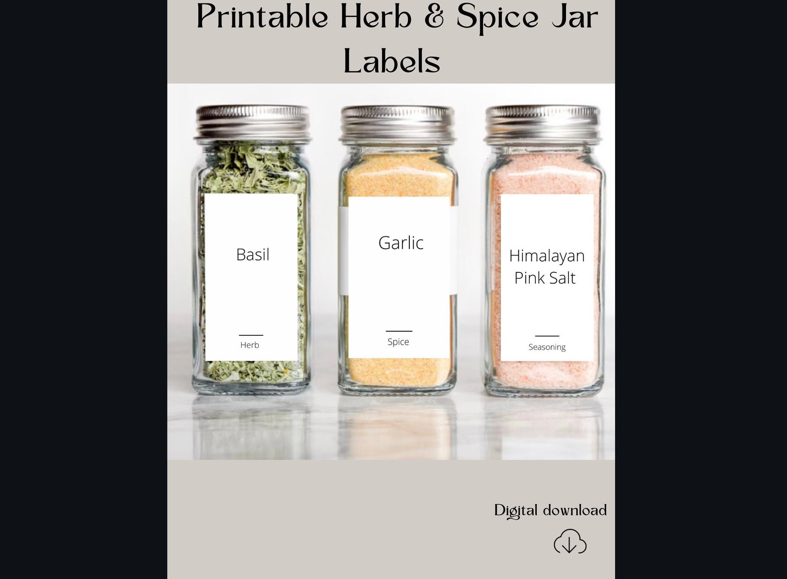 Printable Spice Labels, Spices Jar Labels , Storage Sticker, DIY ...