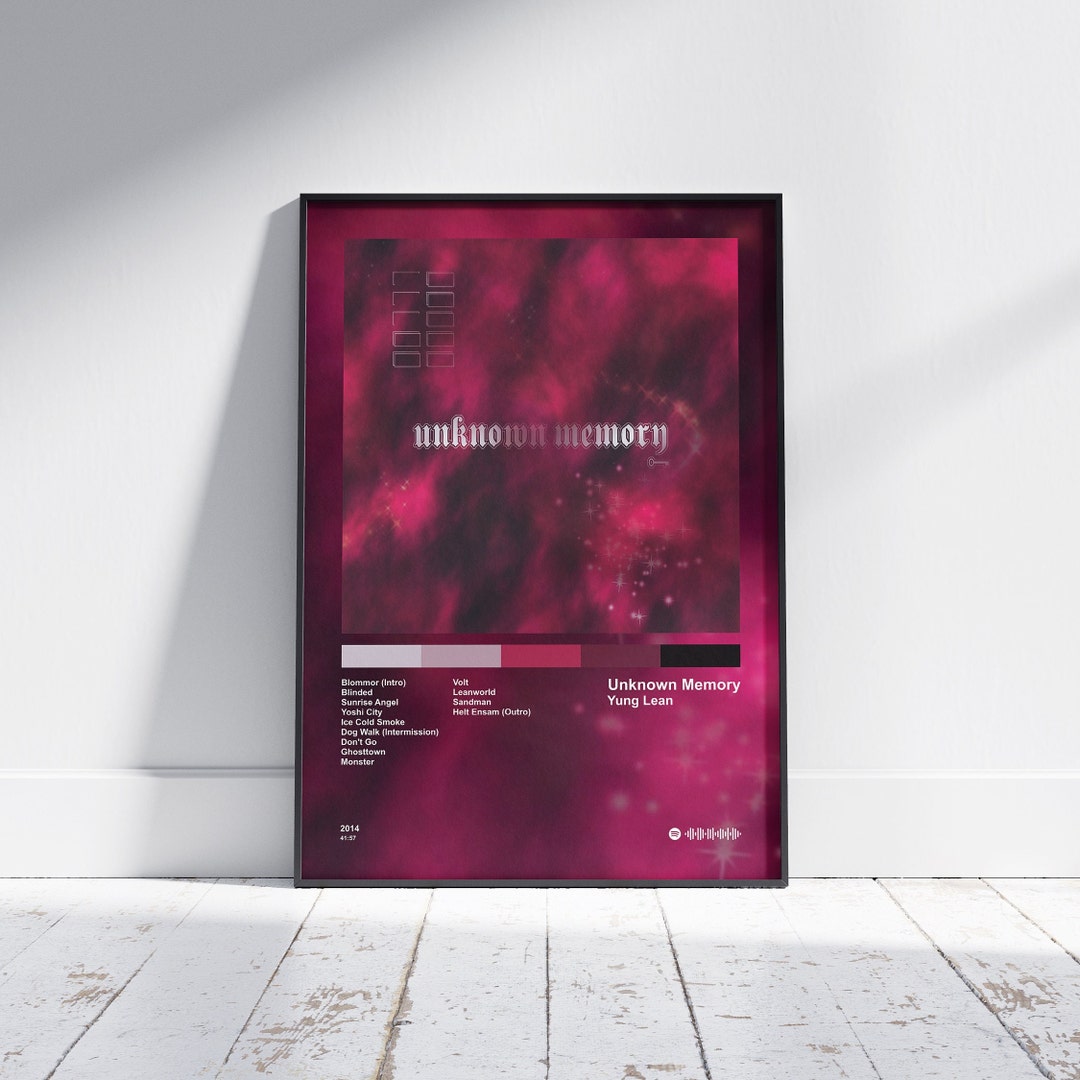 Yung Lean Unknown Memory Poster - Etsy