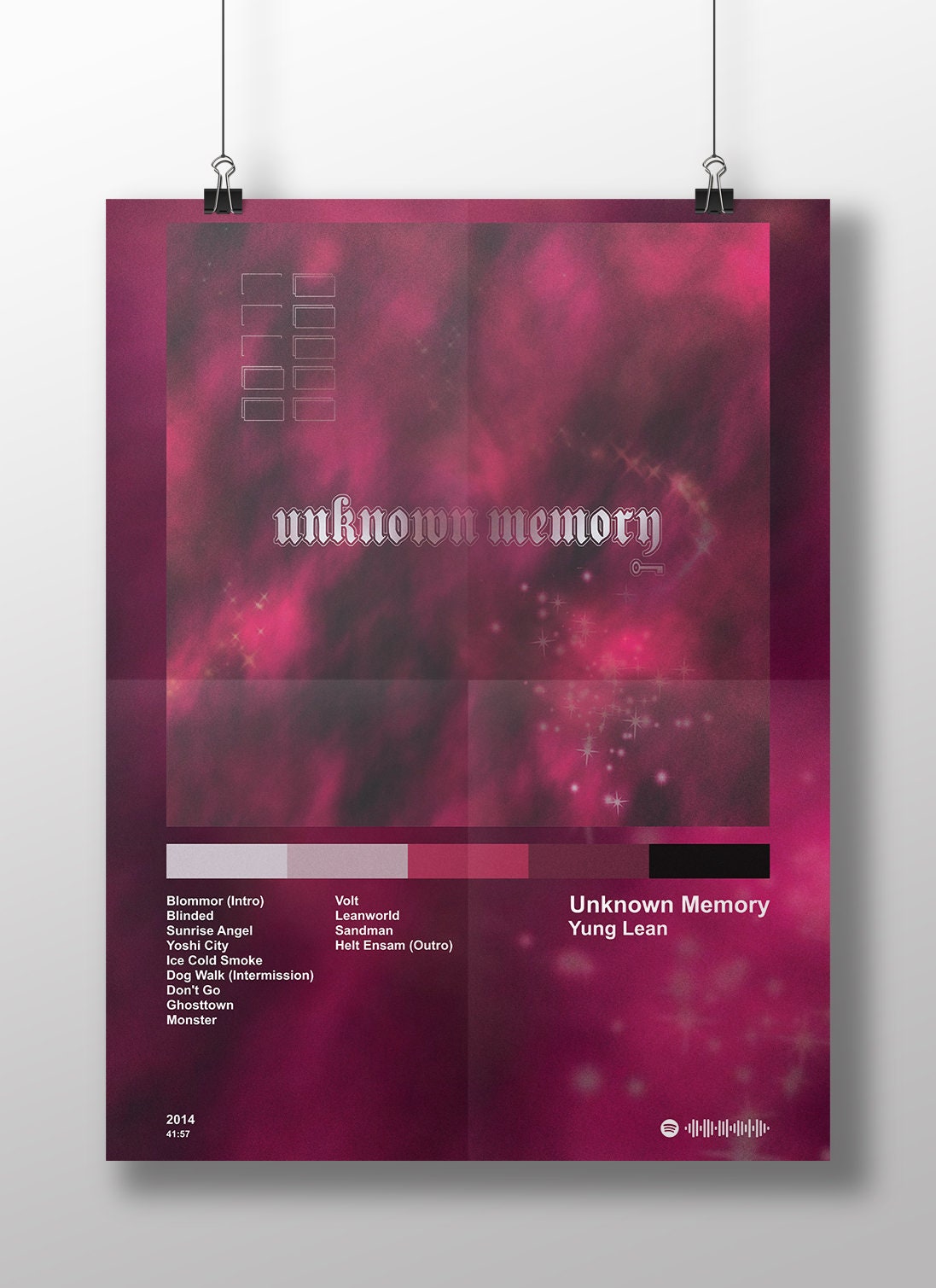 Yung Lean Unknown Memory Poster - Etsy