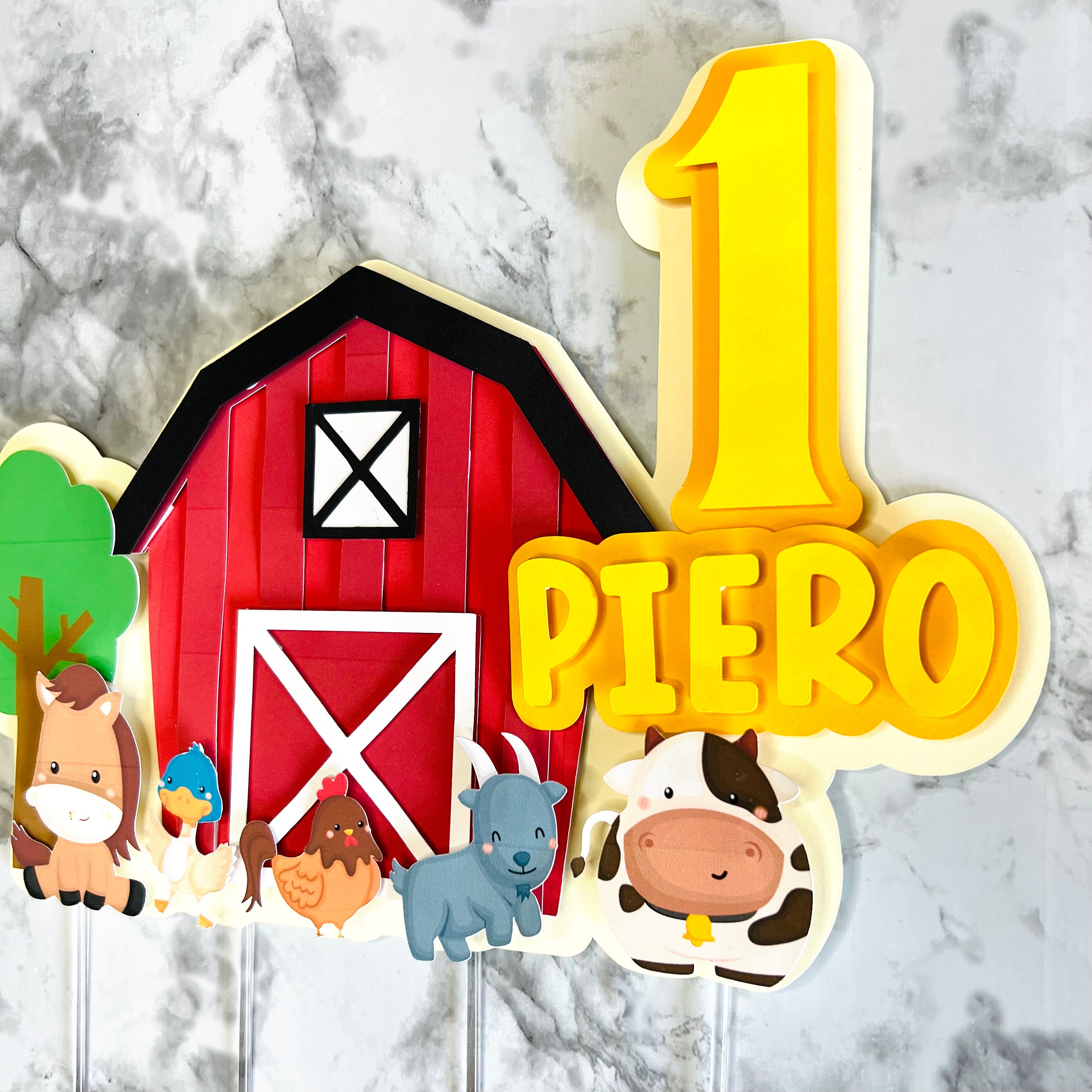 Farm Cake Topper Birthday Cake Topper Barn Cake Topper Cake Toppers ...