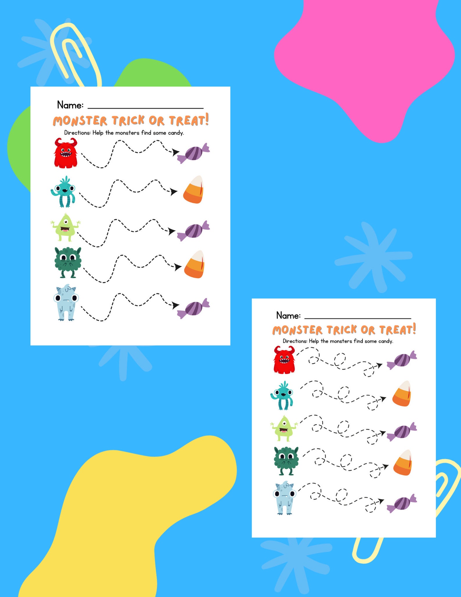 PRINTABLE Pre-writing Line Tracing Worksheet Packet for Toddlers and ...