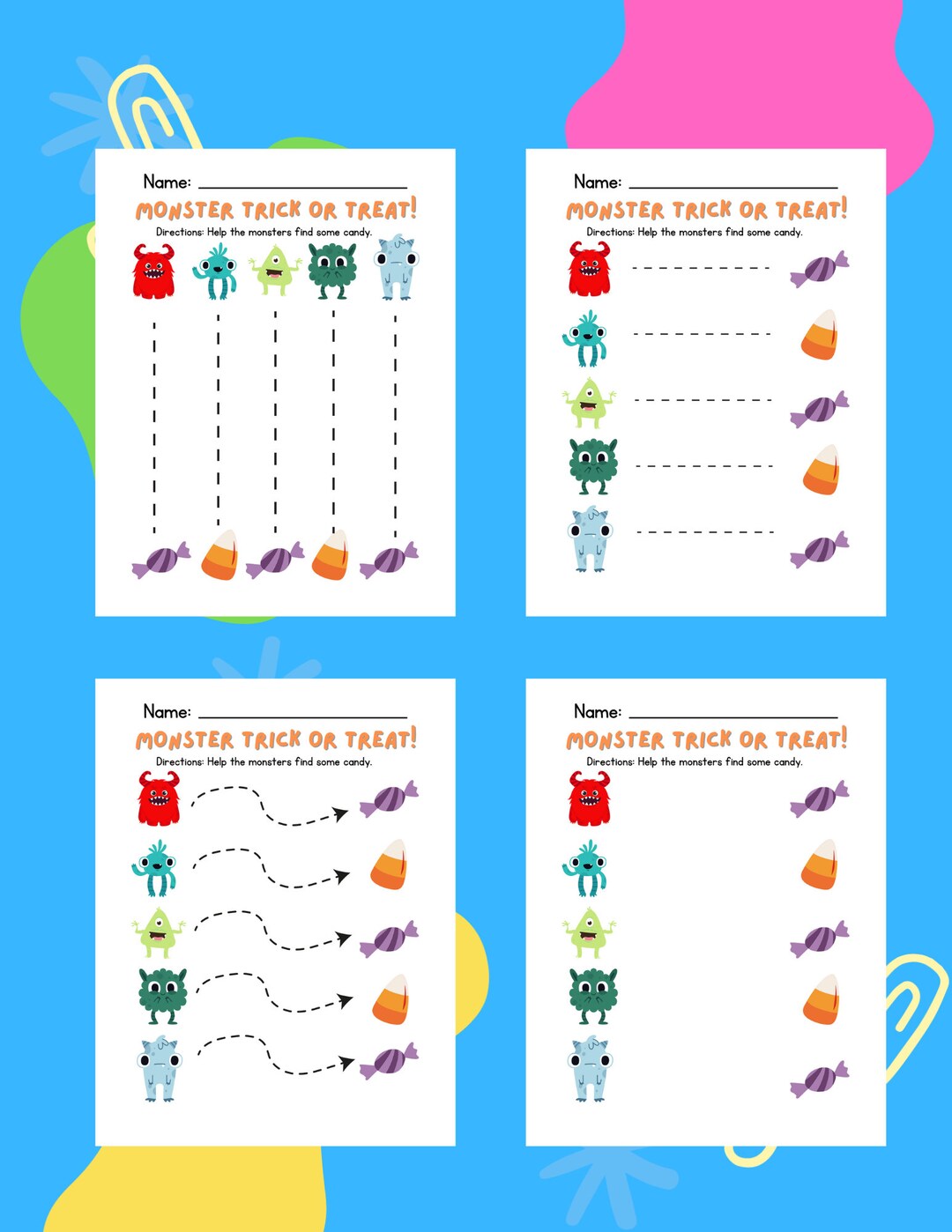 PRINTABLE Pre-writing Line Tracing Worksheet Packet for Toddlers and ...
