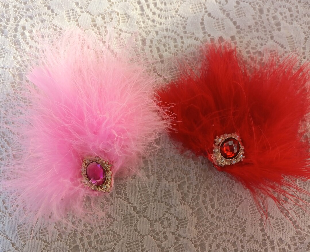 Red Feather Hair Clip, Feather Fascinator, Pink Feather Clip - Etsy