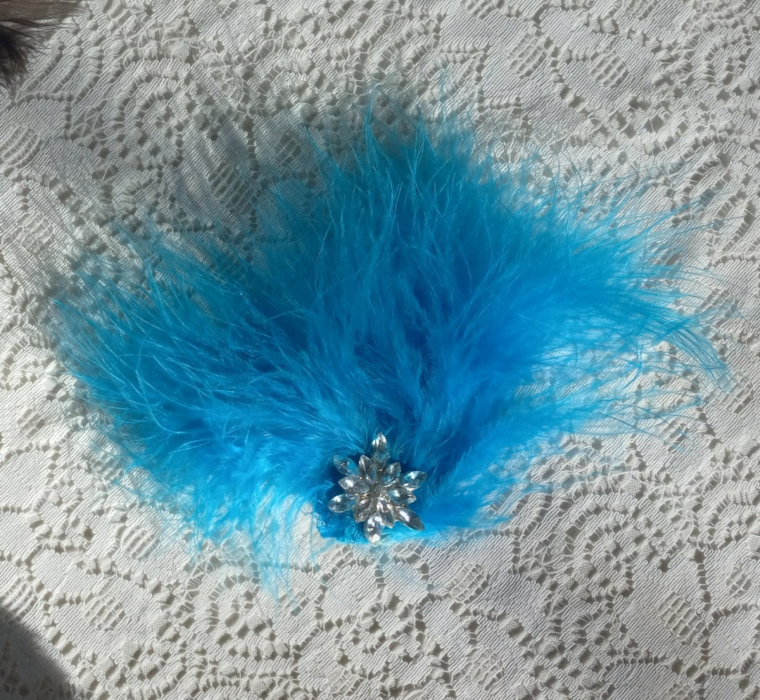 Blue Feather Hair Clip, Feather Fascinator - Etsy