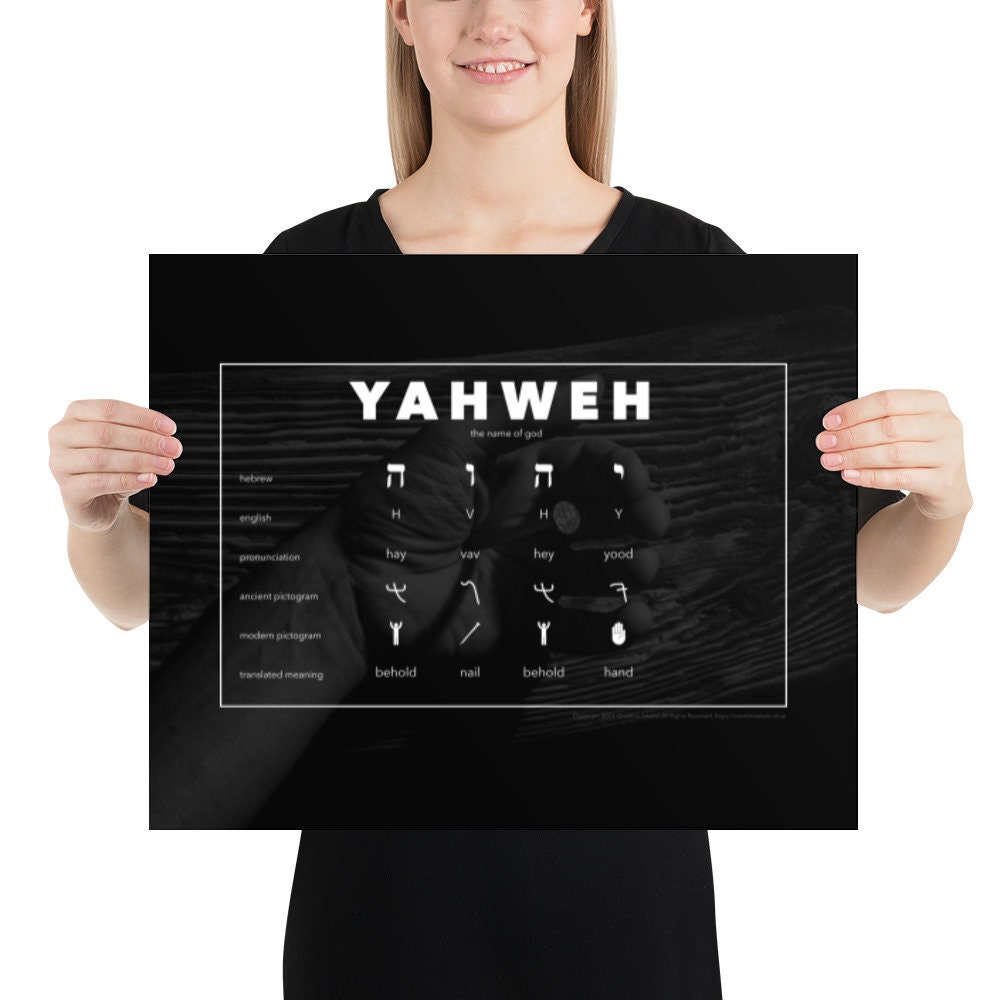 Photo Paper Poster - Living Word - Yahweh - Behold the Hand Behold the Nail - Etsy