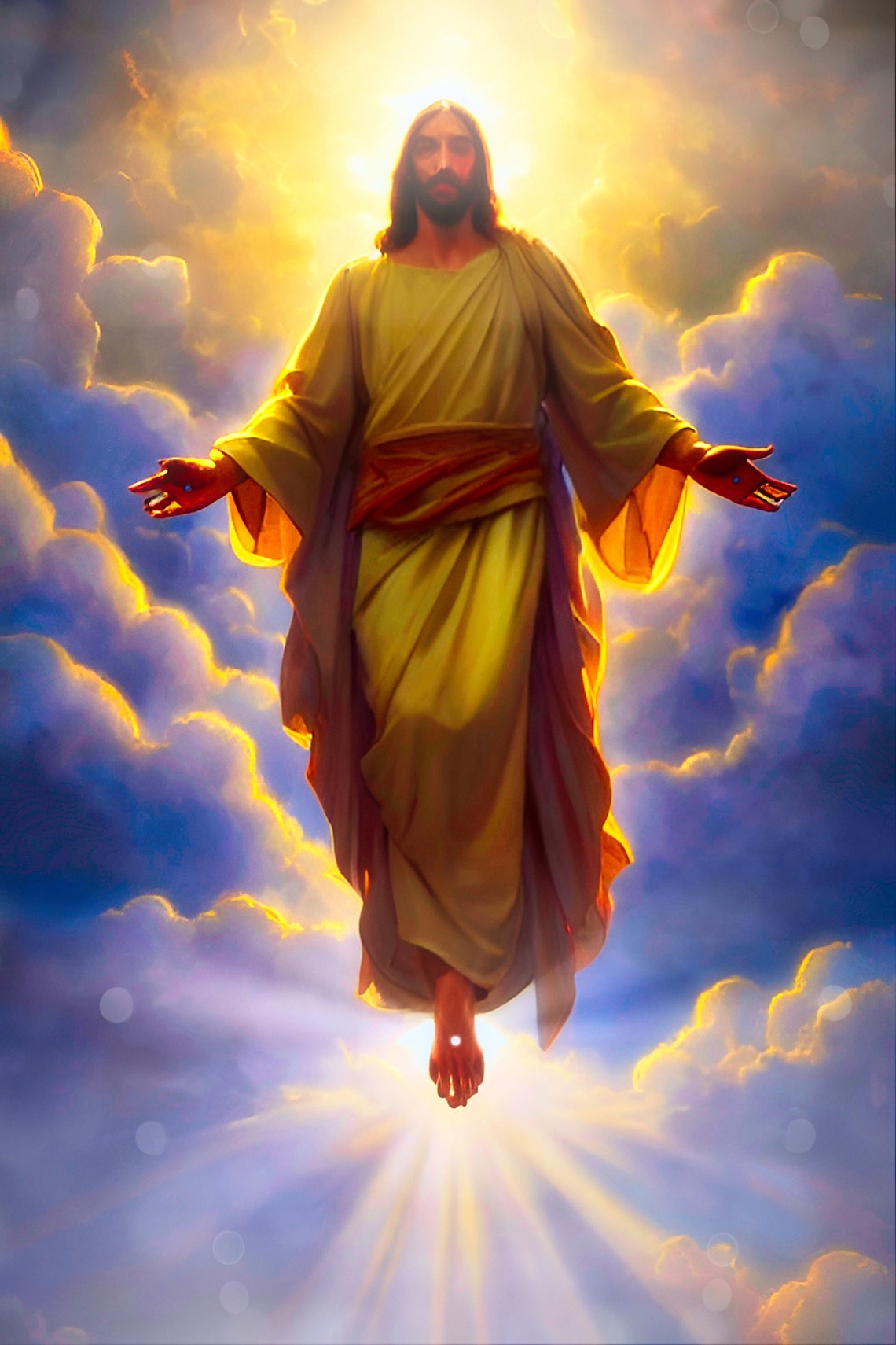 Premium Poster - AI Generated Art - Jesus Ascending Into Heaven - Etsy