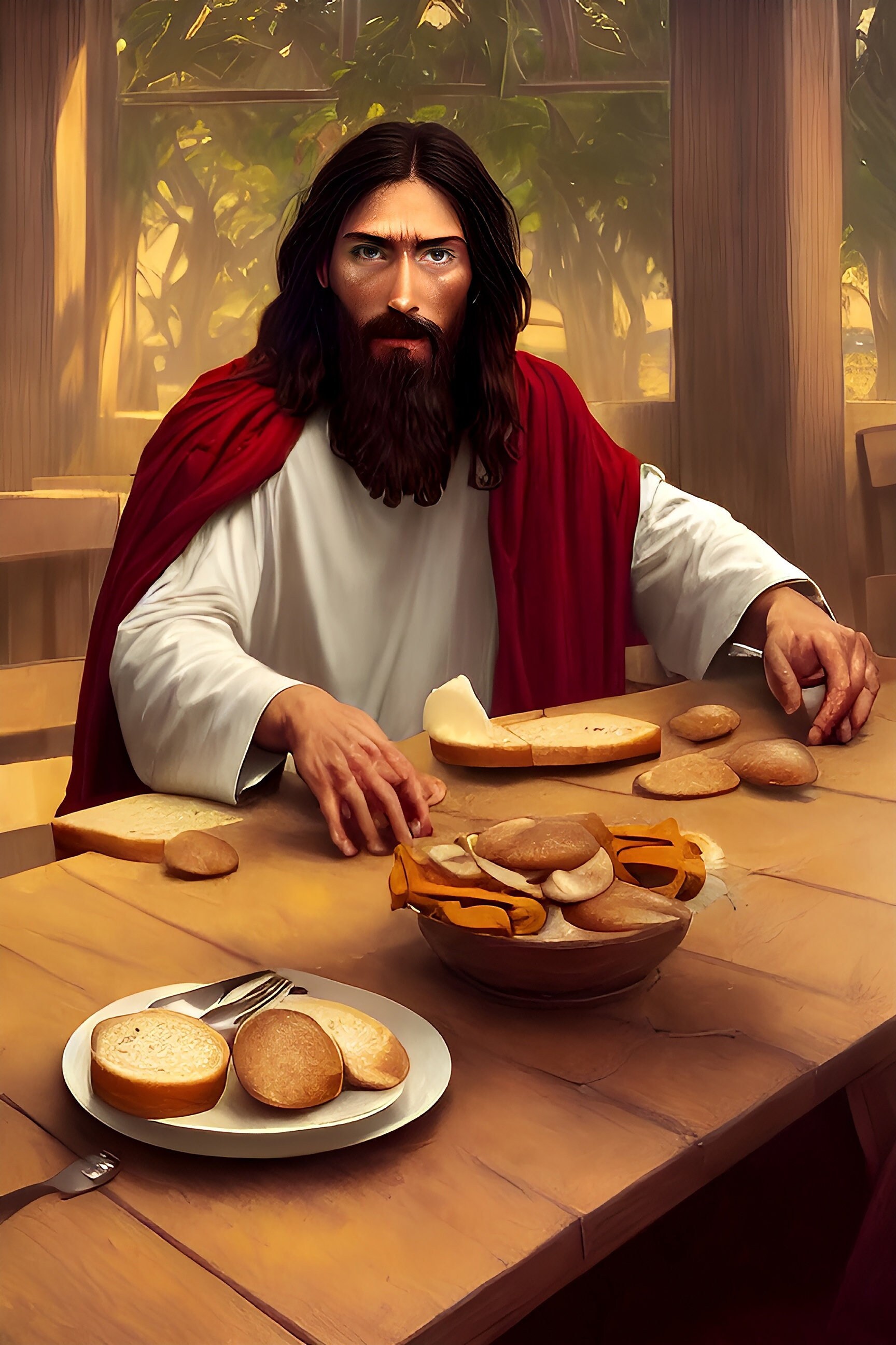 Premium Poster - Ai Generated Art - A Seat at the Table With Jesus - Etsy