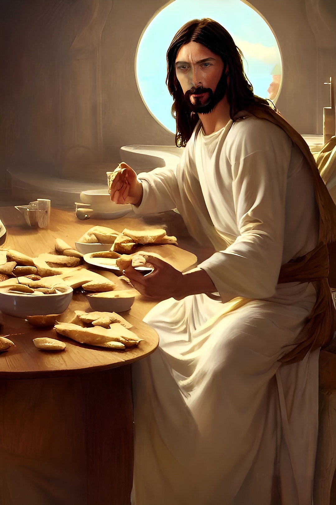 Premium Poster - AI Generated Art - Jesus: the Bread of Life - Etsy
