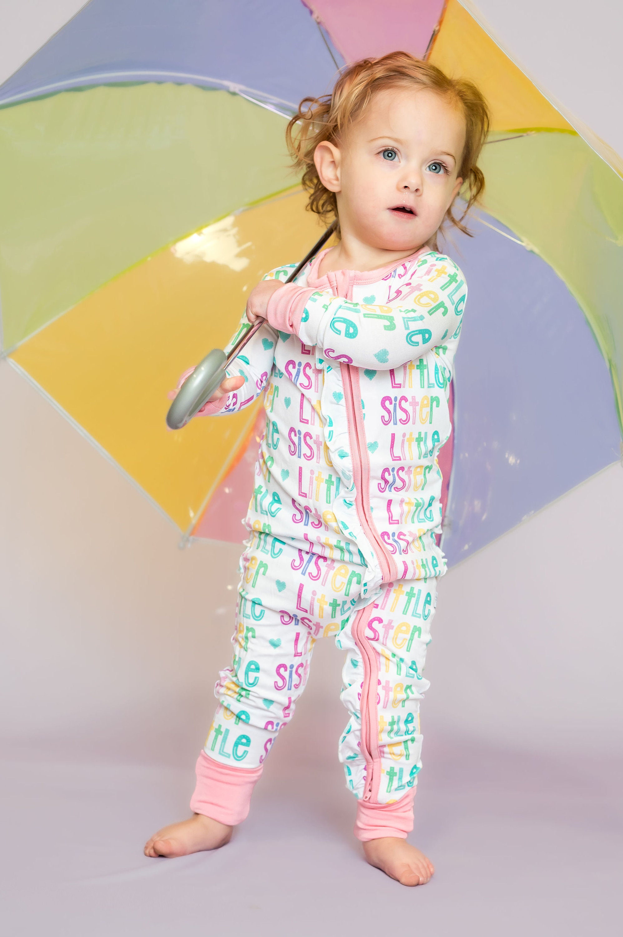 Little Sister Bamboo Kids Zip up Pajamas, Little Sis Outfit, New Baby Announcement, Matching ...