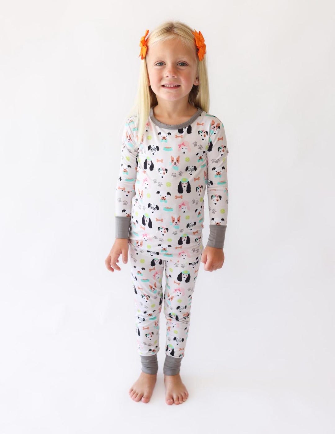 Dog Face Bamboo Pajamas – Two-piece Kids Pjs, Soft Sleepwear - Etsy