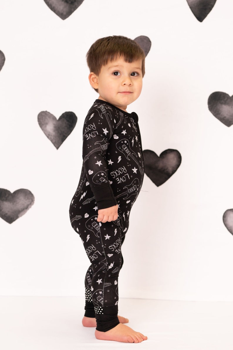 Rock N Roll Electric Guitars One Piece Bamboo Zip-up Convertible Romper ...