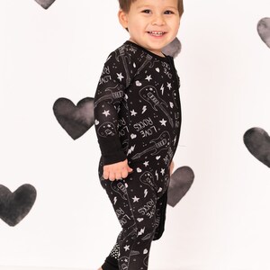 Rock N Roll Electric Guitars One Piece Bamboo Zip-up Convertible Romper ...