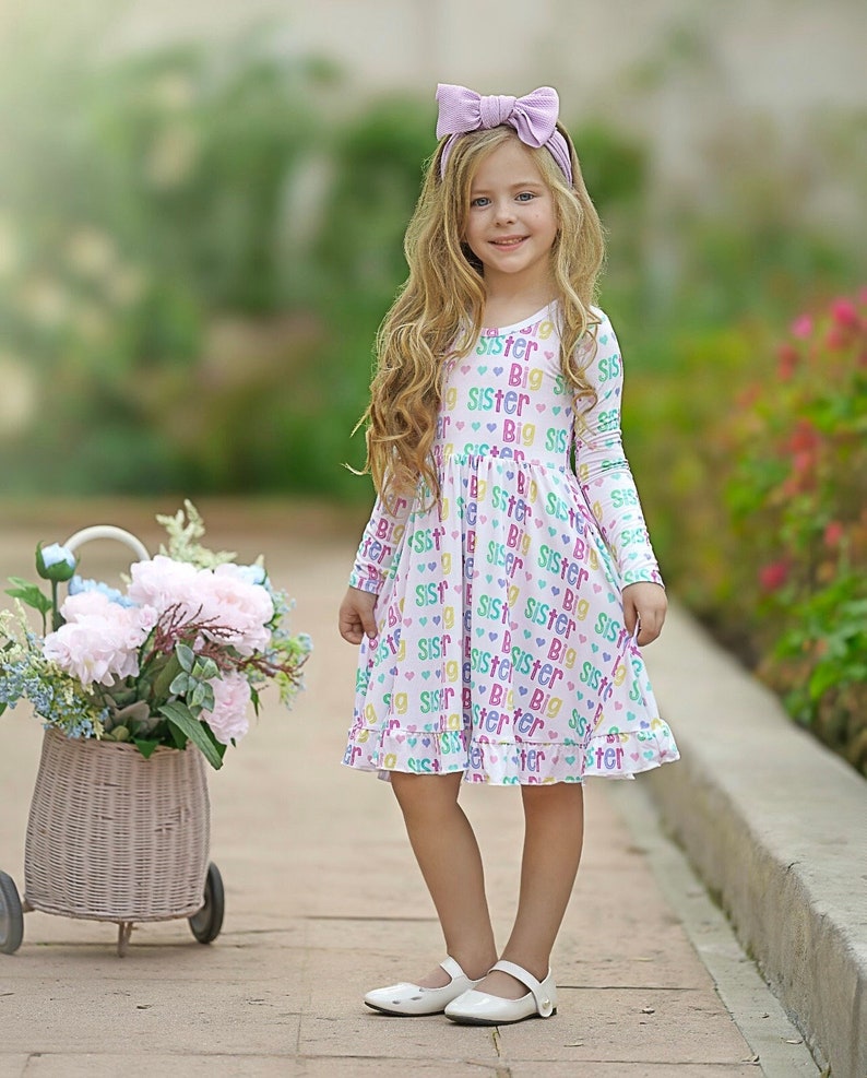 Big Sister Bamboo Twirl Dress, I'm Going to Be a Big Sister, New Baby ...