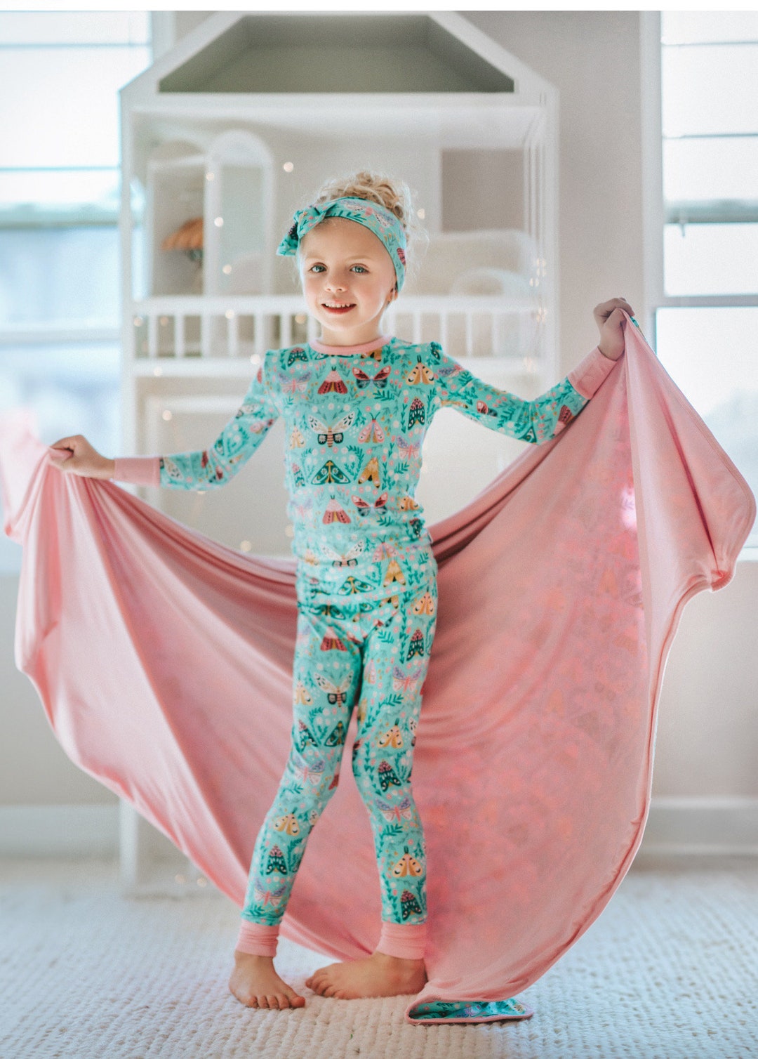 Magical Moths Two-piece Bamboo Pajamas, Girls Pajamas Set, Toddler Girl ...