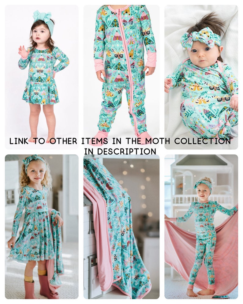 Cottagecore Moth Bamboo Newborn Knotted Gown, Baby Shower Gift for Girl ...