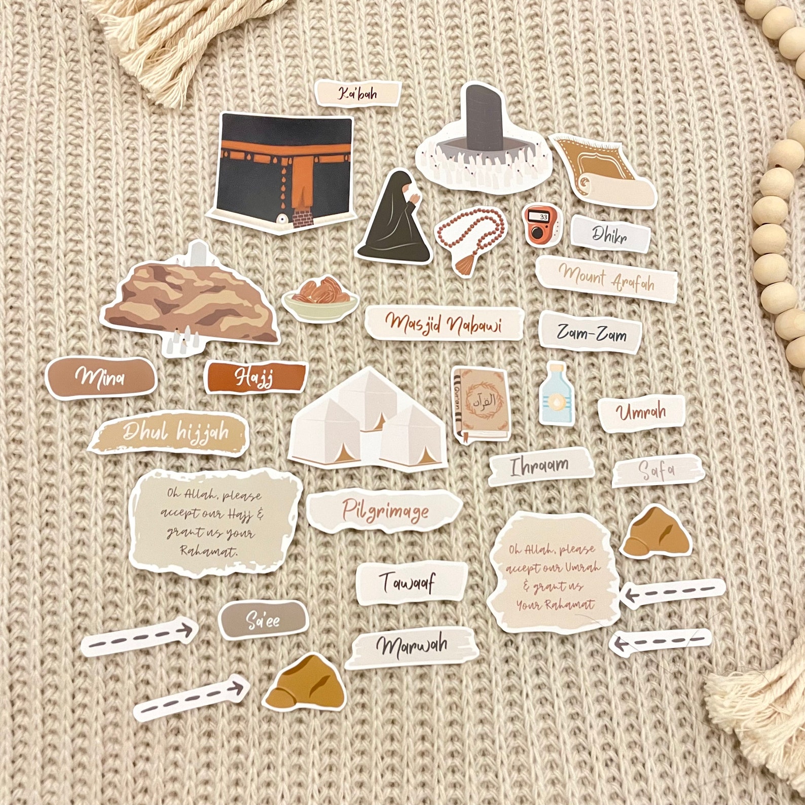 Islamic Hajj Umrah Pilgrimage Muslimah Journal Scrapbooking Stickers ...