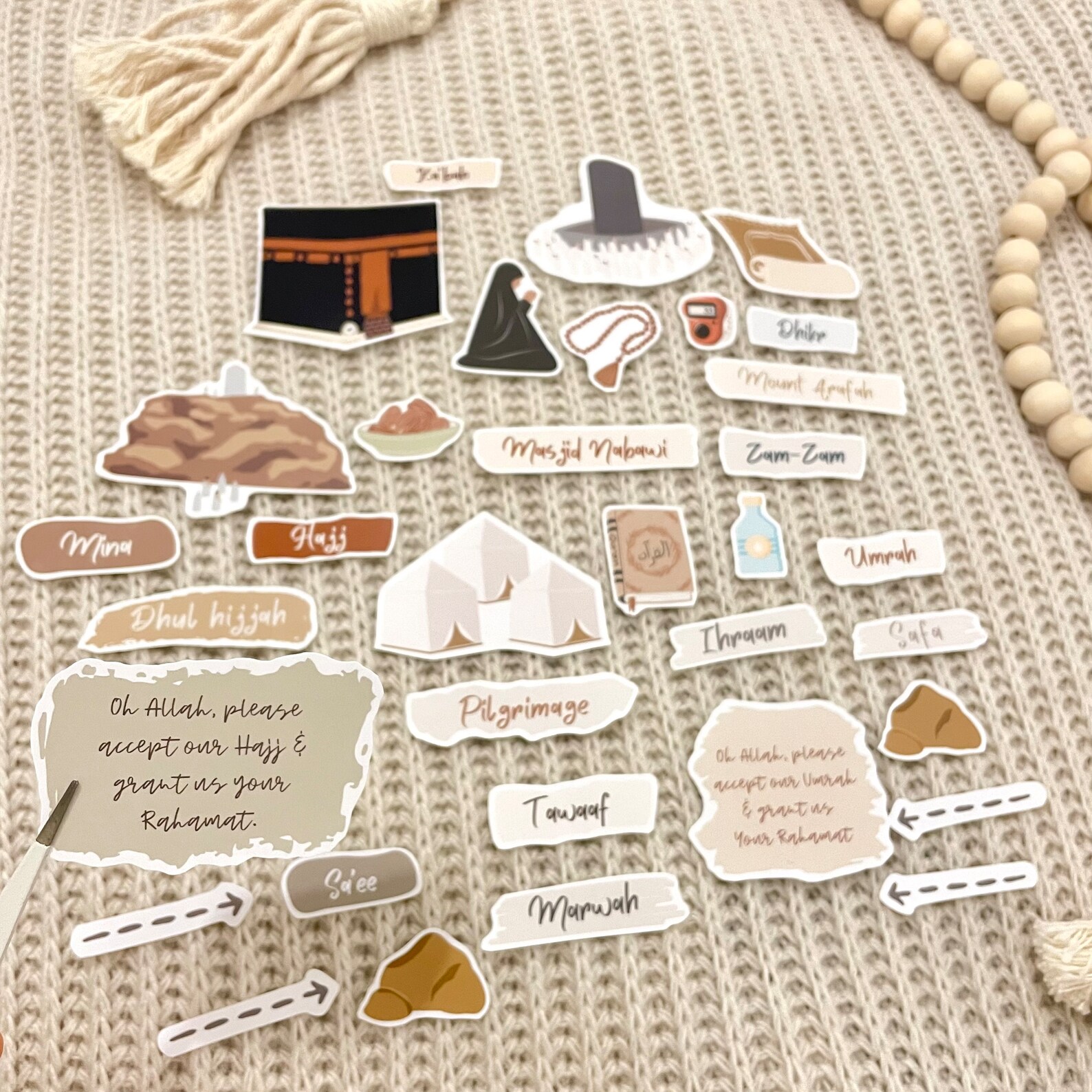 Islamic Hajj Umrah Pilgrimage Muslimah Journal Scrapbooking Stickers ...