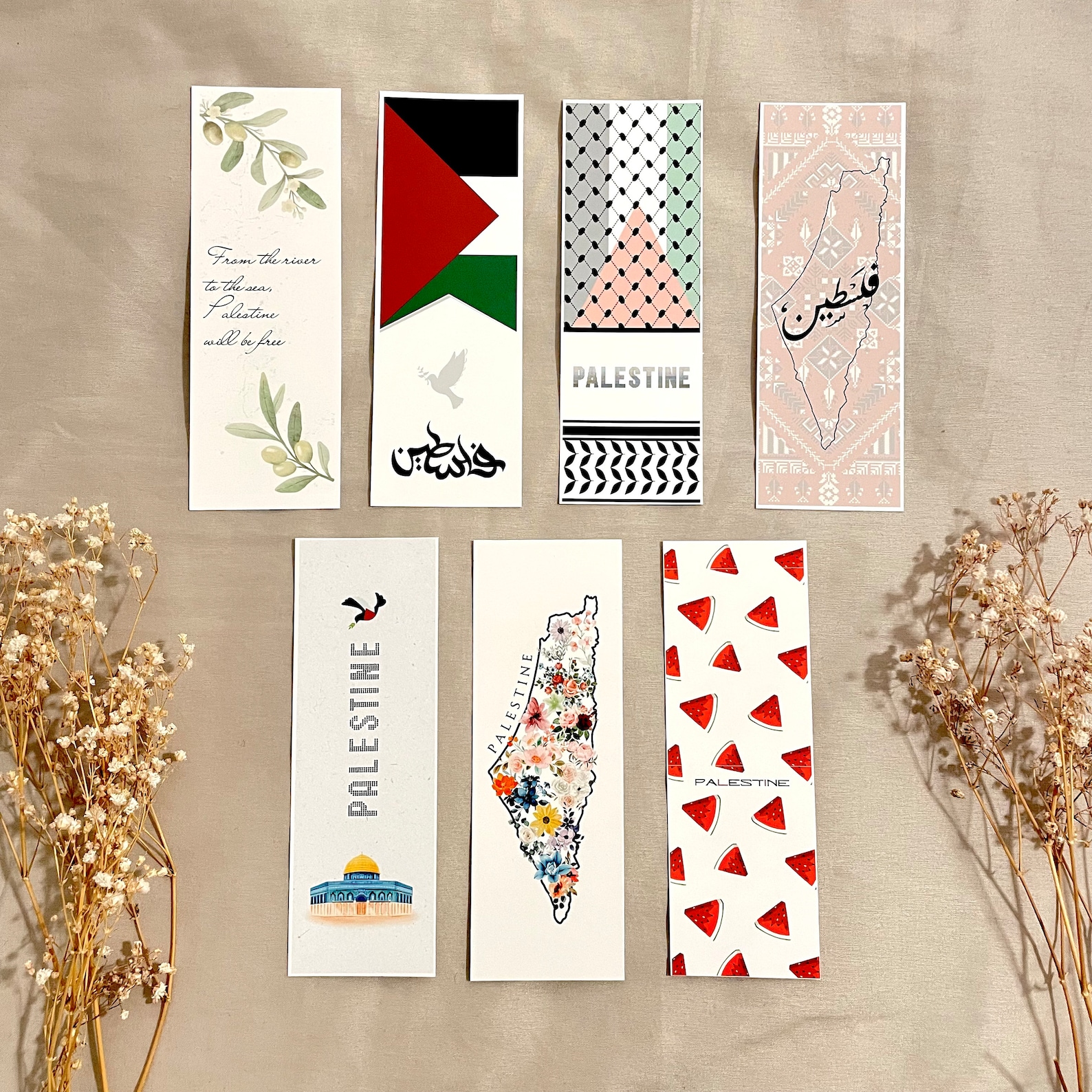 Palestinian Bookmarks Freedom Keffiyeh Print Watermelon Arabic Glossy ...