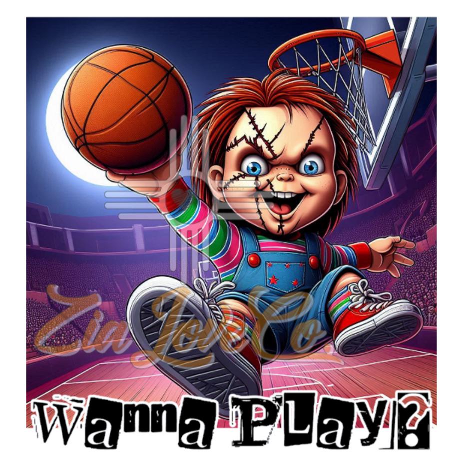 Chucky Horror Basketball PNG Design, Sublimation & DTF (digital ...
