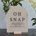 Oh Snap Hashtag Wedding Sign 8x10 Custom Wedding Sign Acrylic Event ...