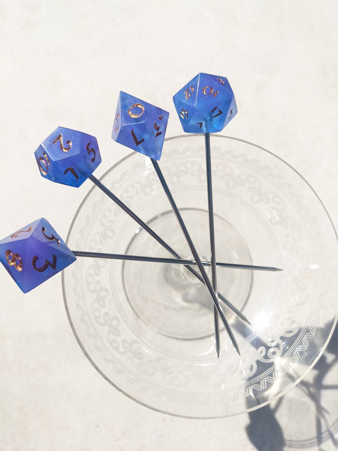 Calm Emotions Ttrpg/dnd Dice Cocktail Picks - Etsy