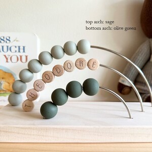 PERSONALIZED Abacus, Boho Wooden Nursery Decor, Modern Matte Earthy ...