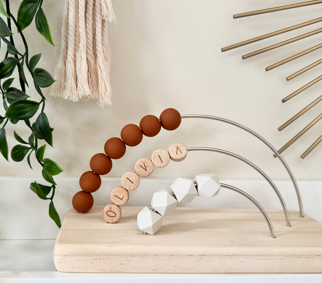 PERSONALIZED Abacus Boho Wooden Nursery Decor Modern Earthy - Etsy