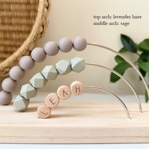 PERSONALIZED Abacus, Boho Wooden Nursery Decor, Modern Matte Earthy ...