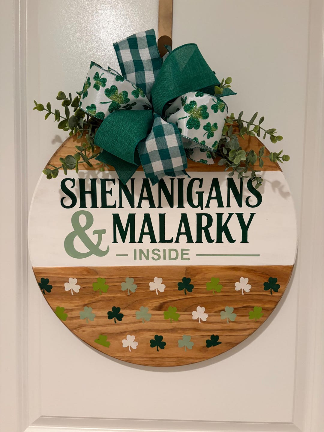St. Patrick's Day Wreath | Shenanigans & Malarky Door Hanger - Etsy