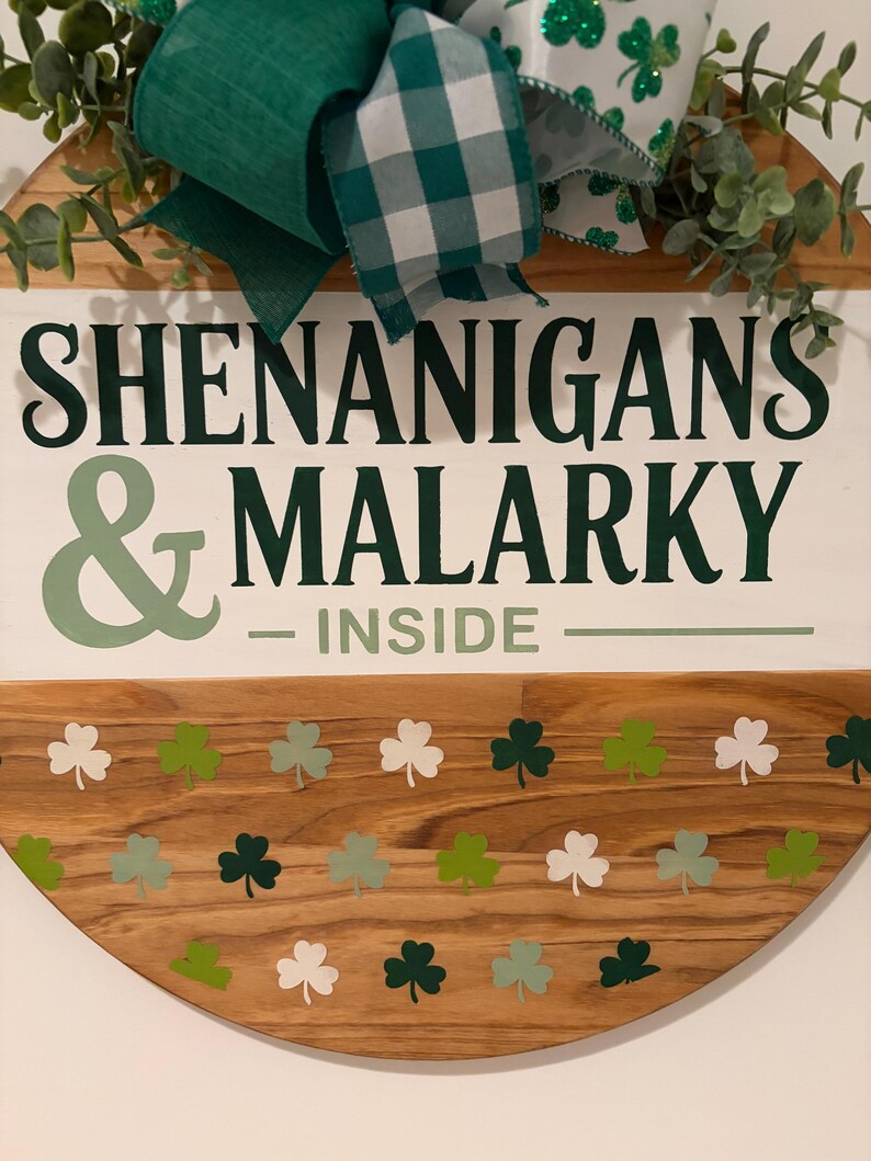 St. Patrick's Day Wreath | Shenanigans & Malarky Door Hanger - Etsy