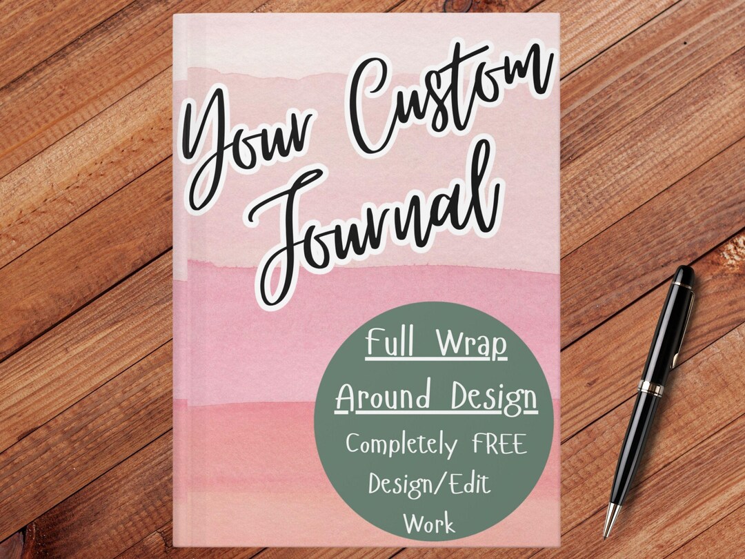 Custom Hardcover Notebook, Personalized Journal, Custom Image and Text ...