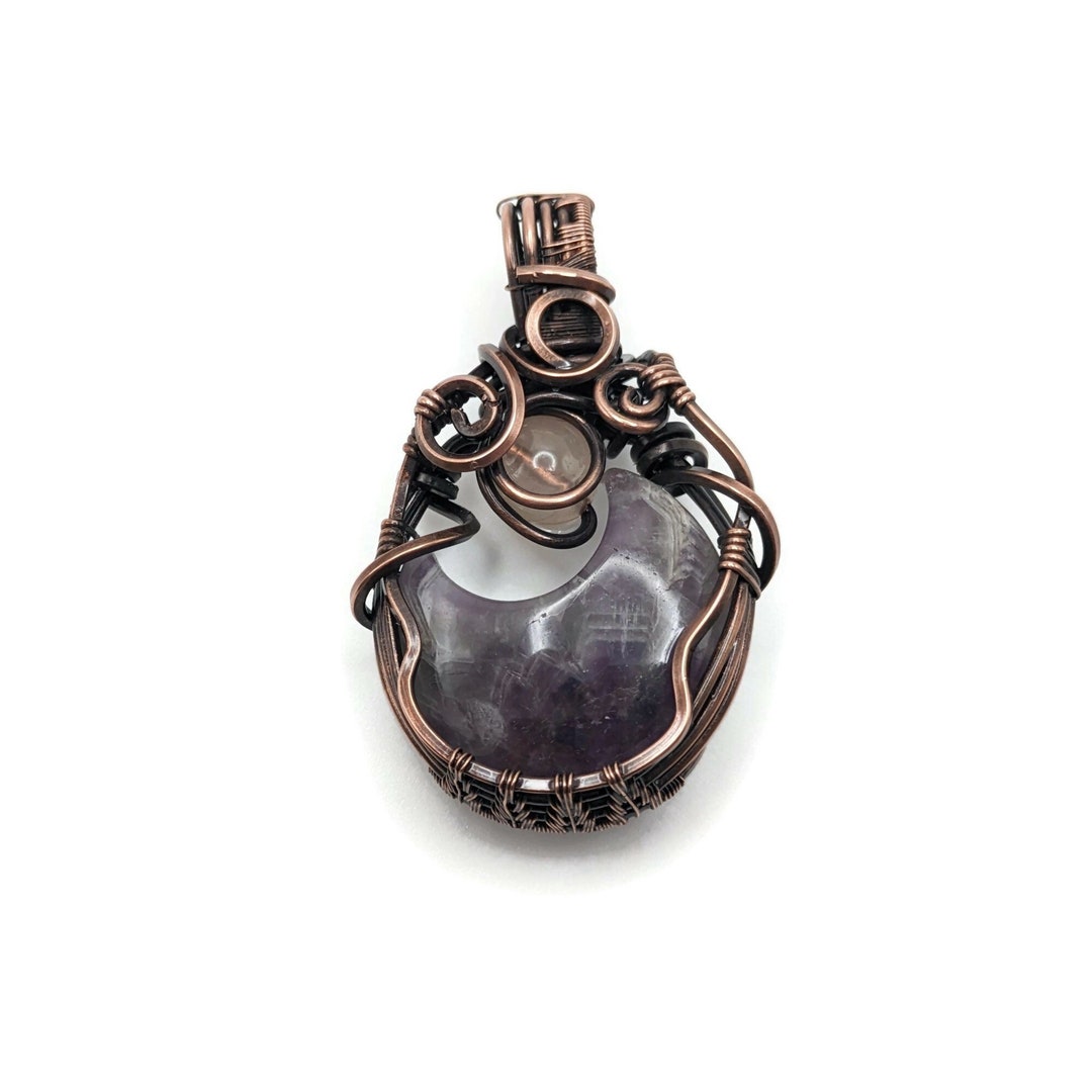 Amethyst Moon Pendant, Carved Moon Necklace, Moon Jewelry Gift Idea ...