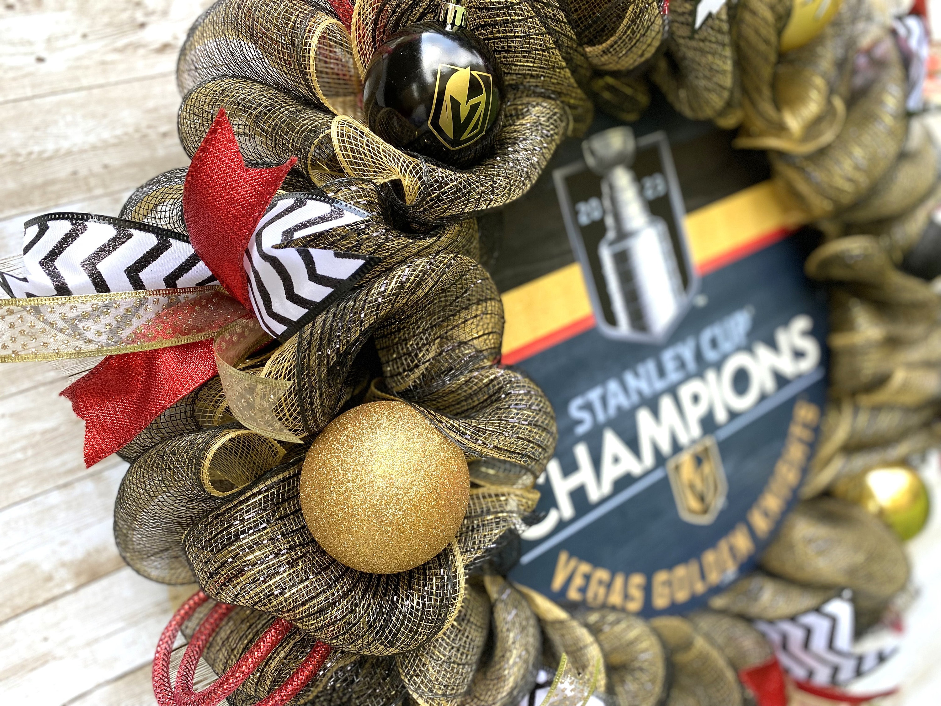 Golden Knights Wreath VGK Las Vegas Golden Knights Hockey Wreath Sports ...
