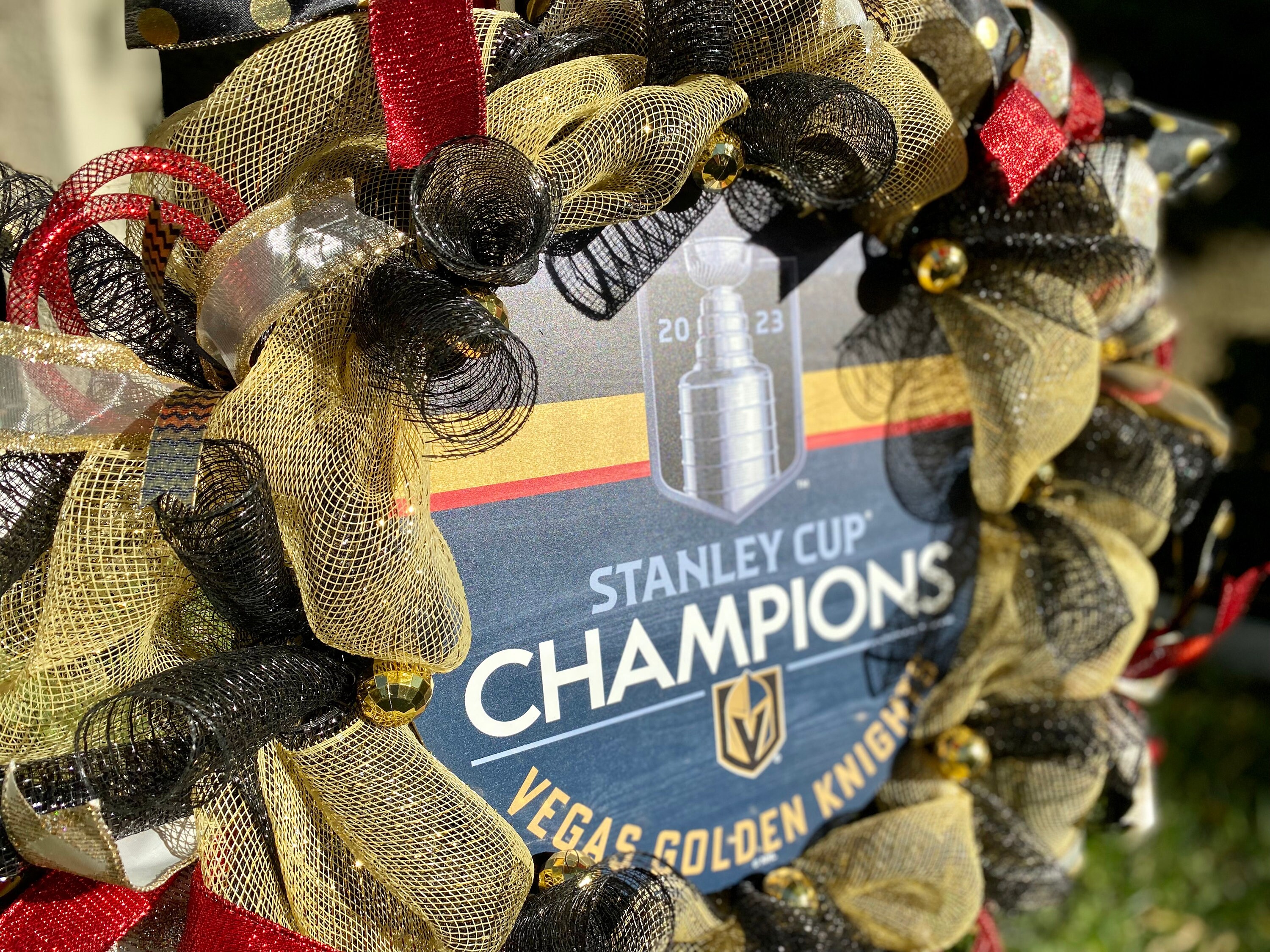 Golden Knights Wreath VGK Las Vegas Golden Knights - Etsy