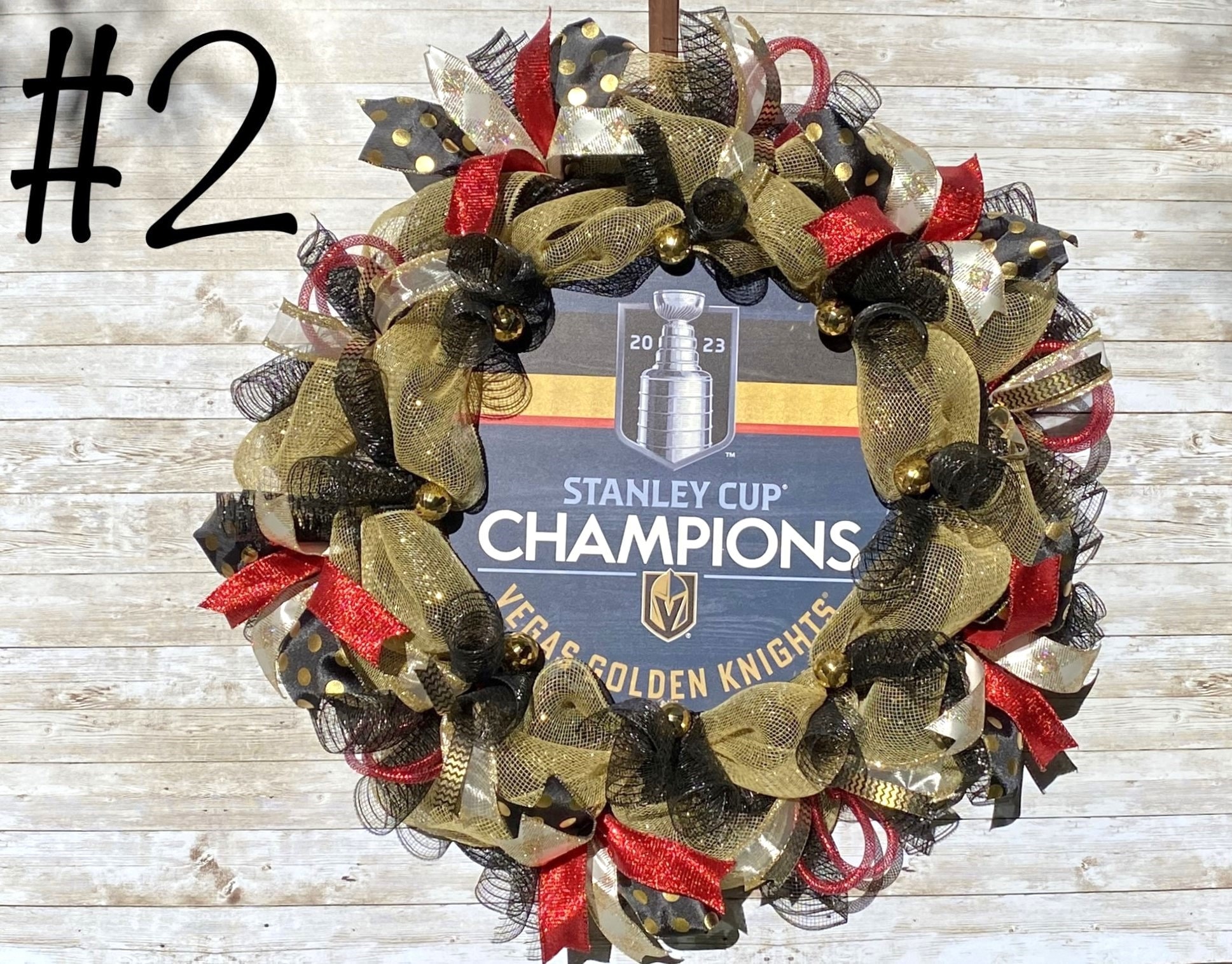Golden Knights Wreath VGK Las Vegas Golden Knights - Etsy